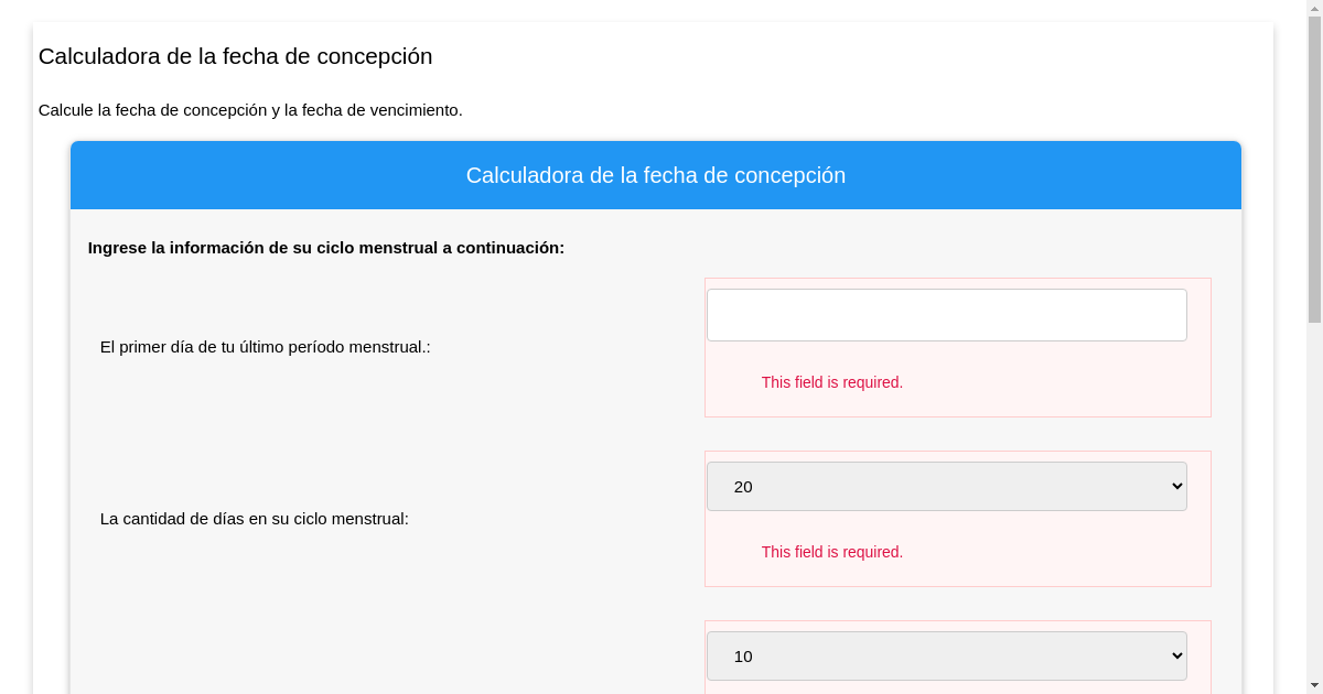 Calculadora de la fecha de concepción | Calculadora ¿cuándo concebí?