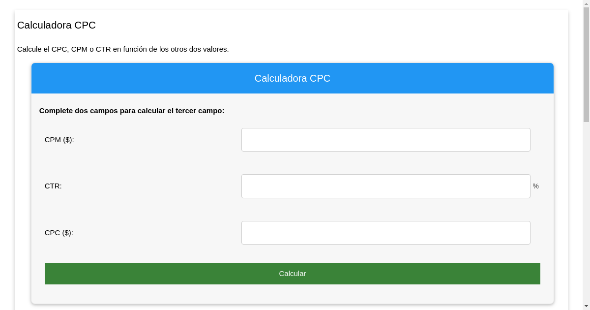 Calculadora CPC