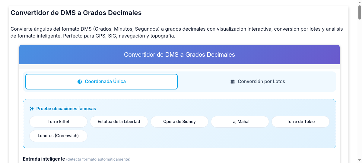 Convertidor de DMS a Grados Decimales - Convierte coordenadas con ...