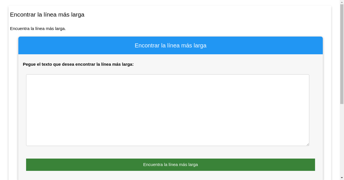 Encontrar la línea más larga