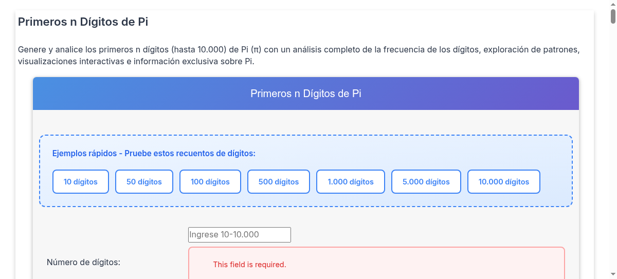 Primeros 100 dígitos de Pi