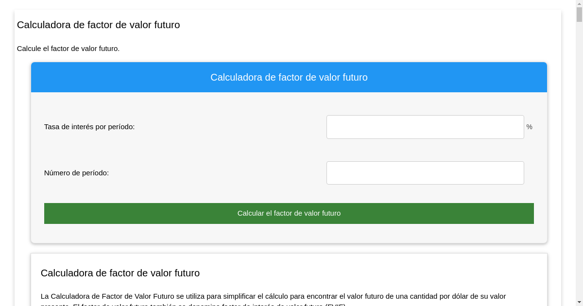 Calculadora del Factor de Valor Futuro (FVIF) con Gráfico de Crecimiento