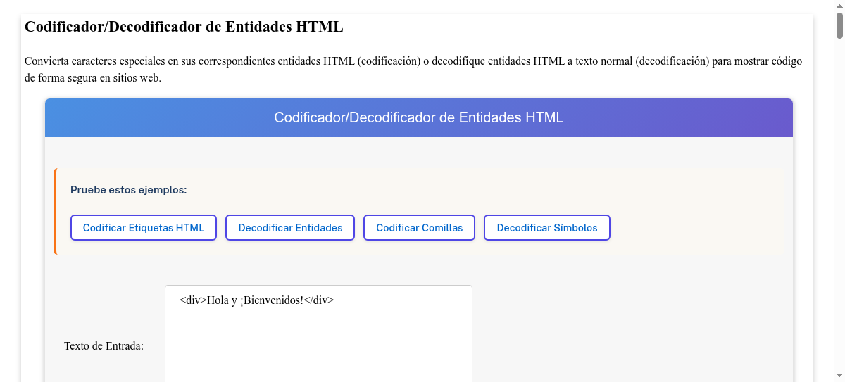 Codificador/Decodificador de Entidades HTML - Convertir Caracteres ...