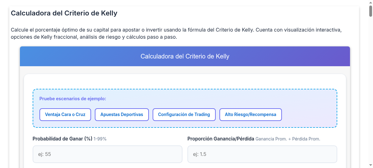 Calculadora del Criterio de Kelly - Herramienta de Tamaño de Apuestas y ...