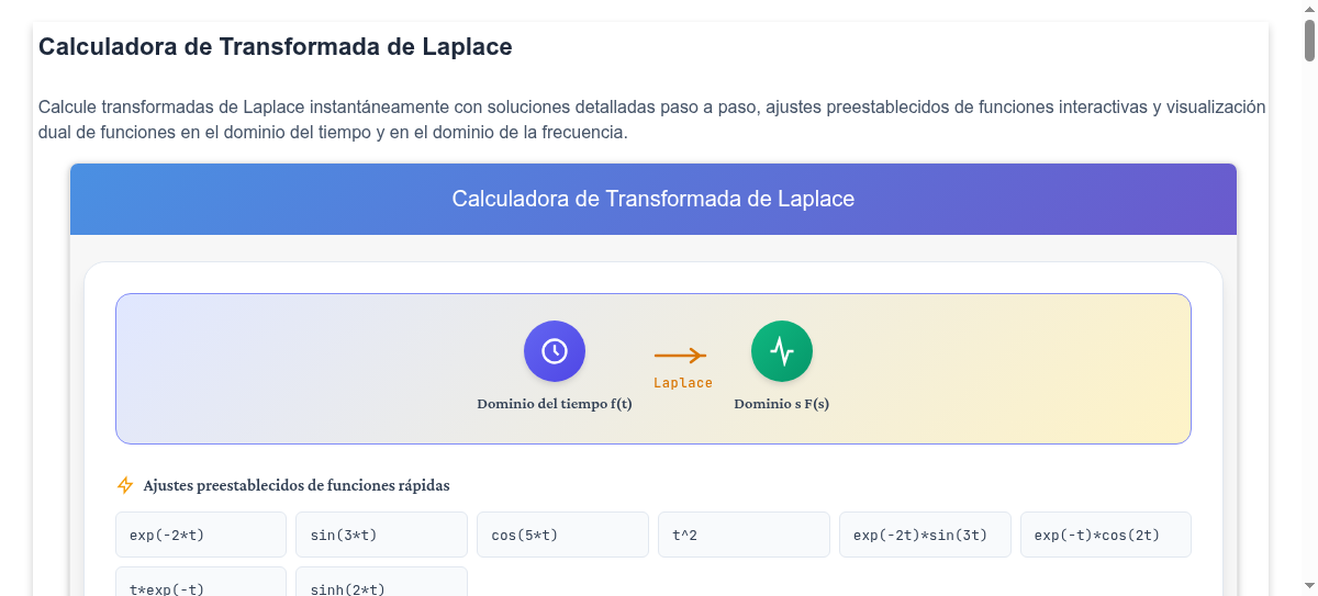 Calculadora de Transformada de Laplace - Soluciones Paso a Paso con ...