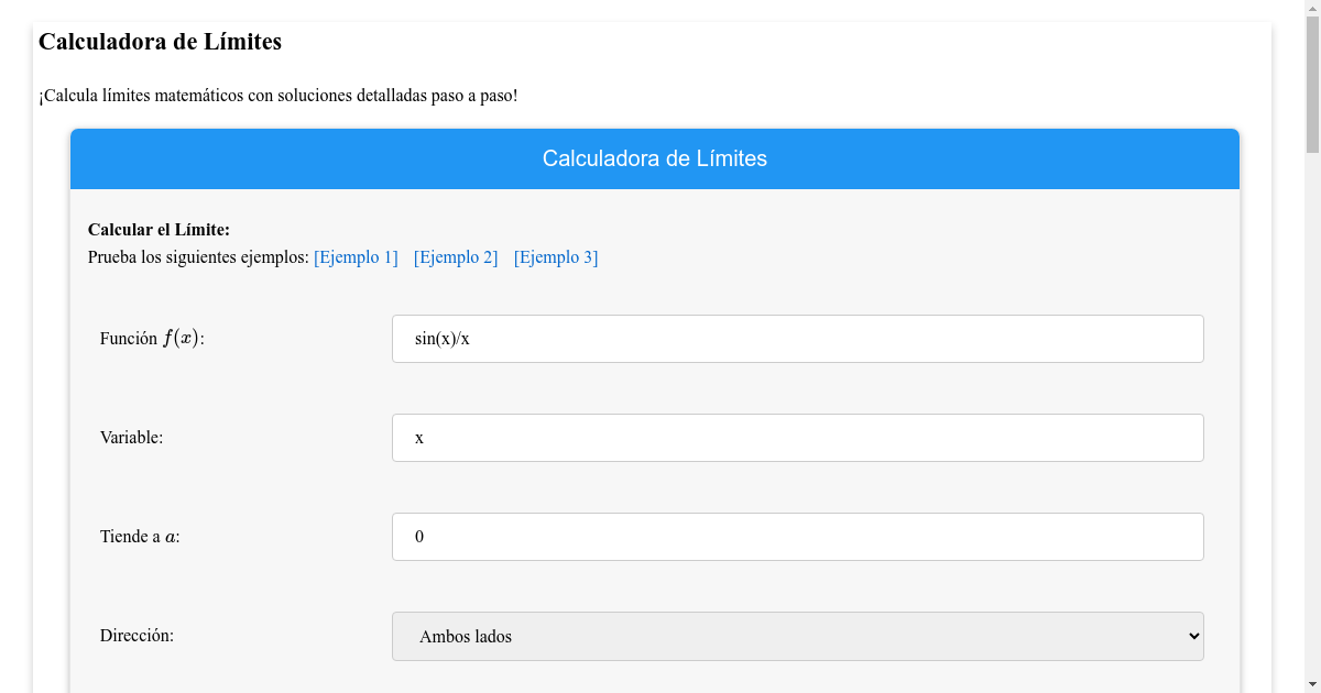 Calculadora de Límites con Soluciones Paso a Paso