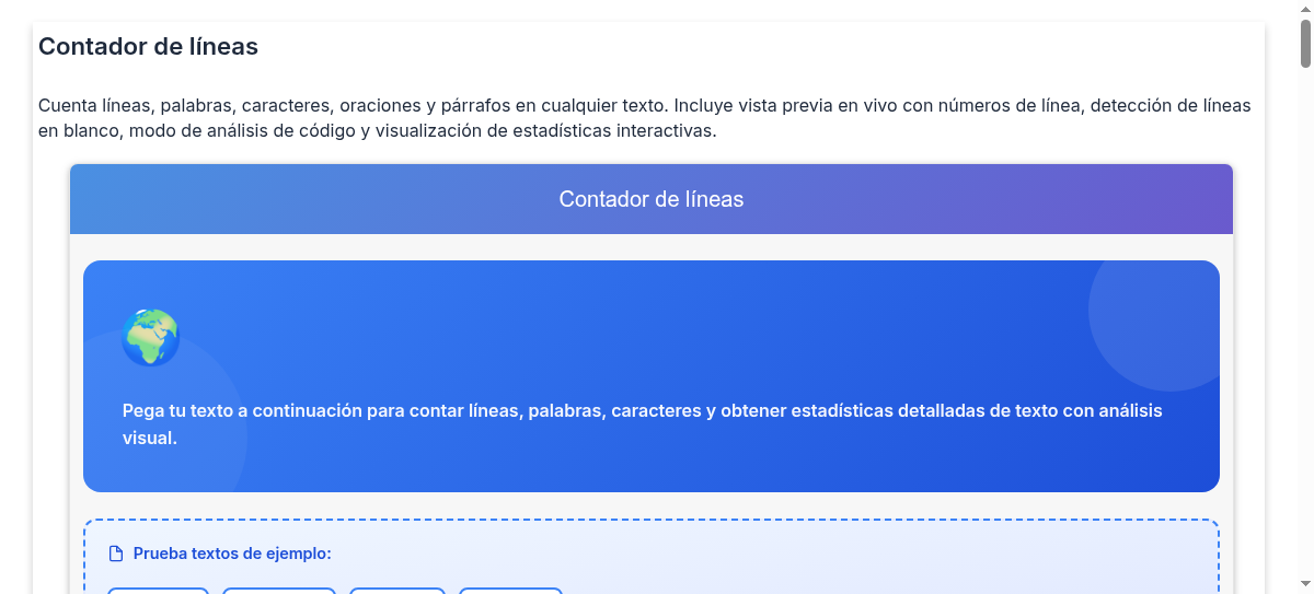 Contador de líneas - Cuenta líneas en texto con estadísticas avanzadas ...