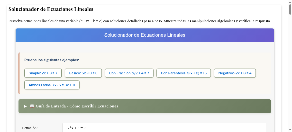 Solucionador de Ecuaciones Lineales - Resuelva Ecuaciones Lineales con ...