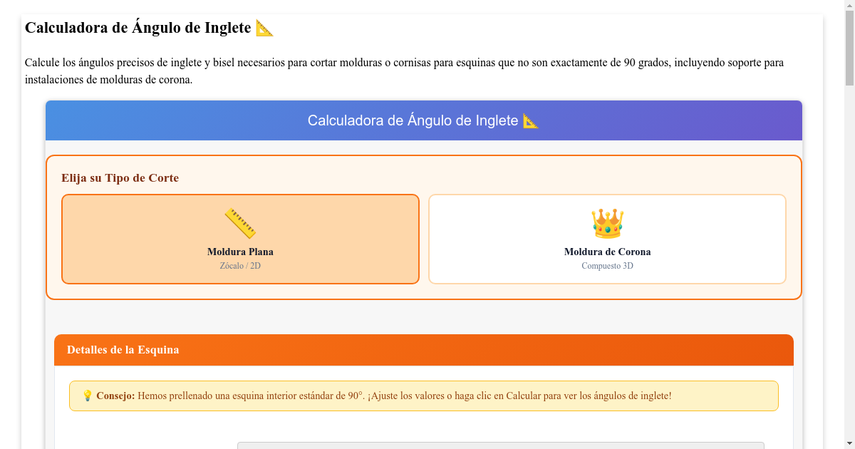 Calculadora de Ángulo de Inglete - Calcule Ángulos Precisos de Inglete ...