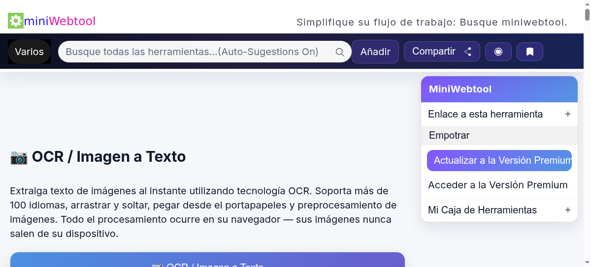OCR Imagen a Texto - Extractor de Texto de Imágenes Gratis en Línea