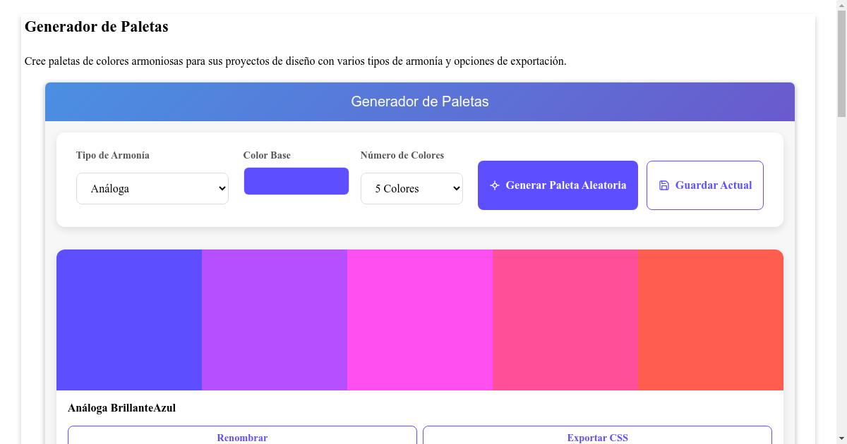 Generador De Paleta De Colores Hexadecimales Paleta De Colores:
