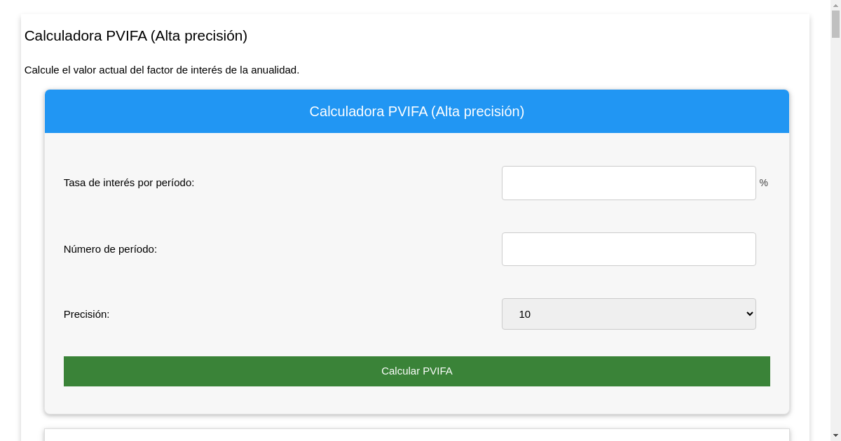 Calculadora PVIFA - Calcular el Factor de Interés de Valor Presente de ...