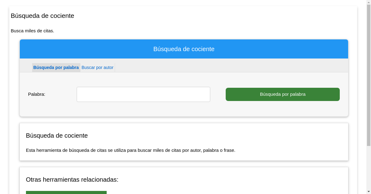 Búsqueda de cotizaciones | Búsqueda de citas
