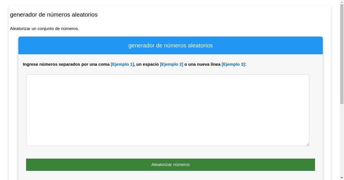 Herramienta en línea gratuita para generar números aleatorios