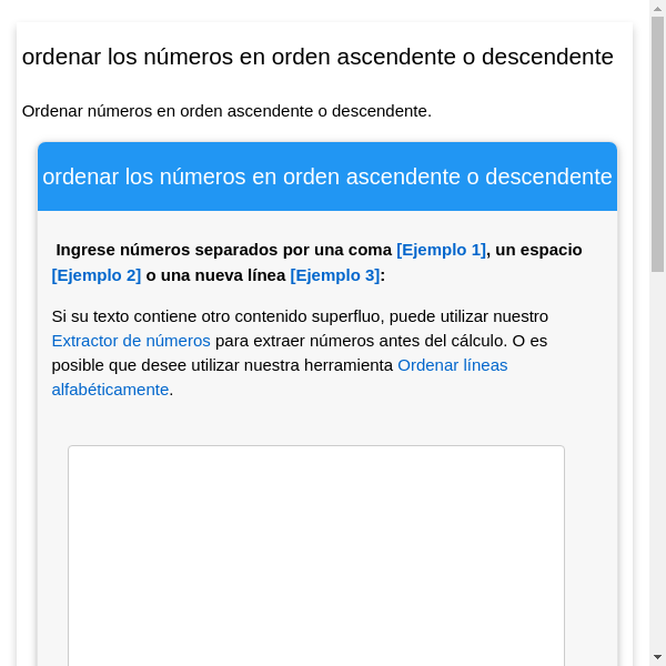 Orden Ascendente Y Descendente