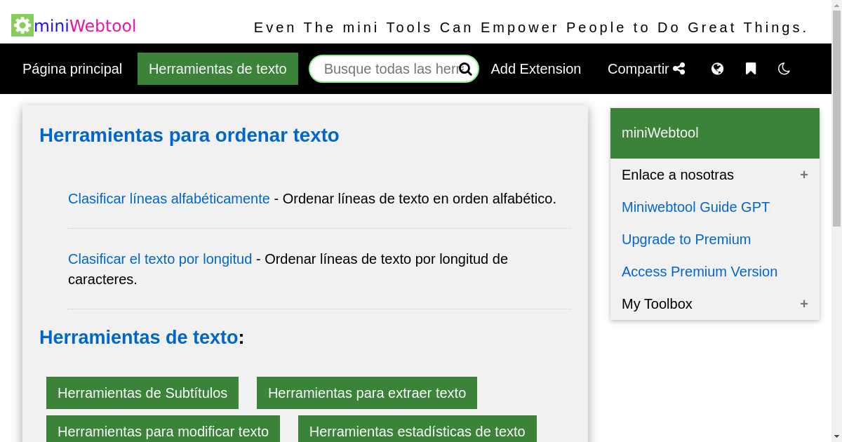Herramientas gratuitas y calculadora - Herramientas para ordenar texto
