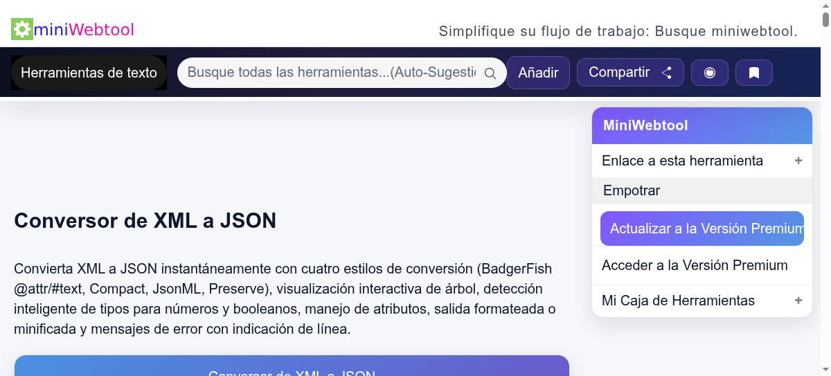 Conversor de XML a JSON - Convierta Documentos XML a JSON en Línea con ...