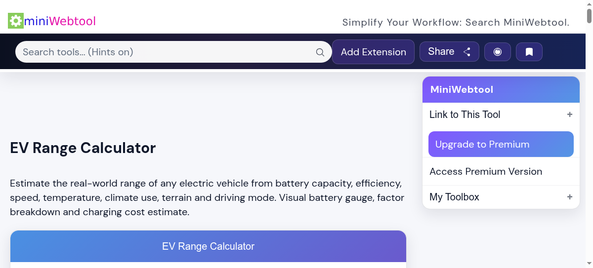 EV Range Calculator - Estimate Electric Vehicle Range by Battery, Speed ...