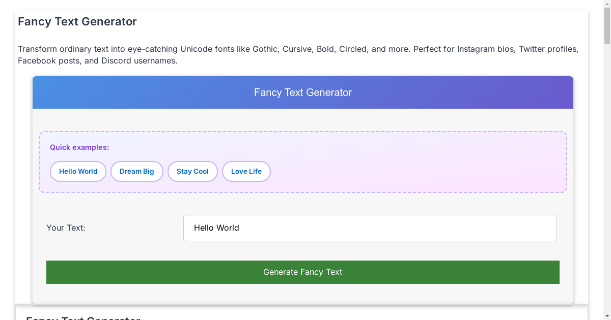 Fancy Text Generator - Create Stylish Unicode Fonts for Social Media