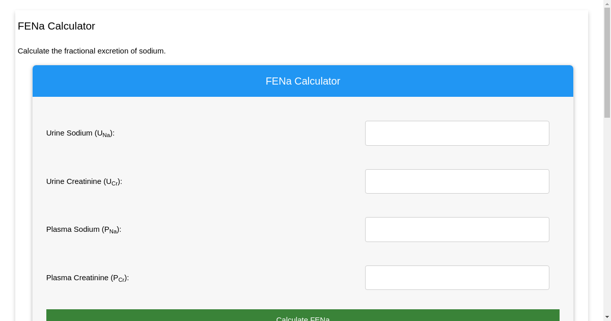 FENa Calculator