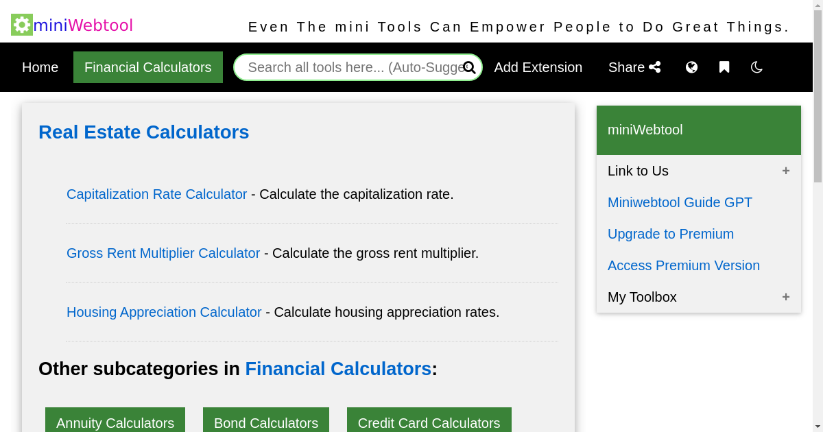 Online Tools and Calculators - Real Estate Calculators