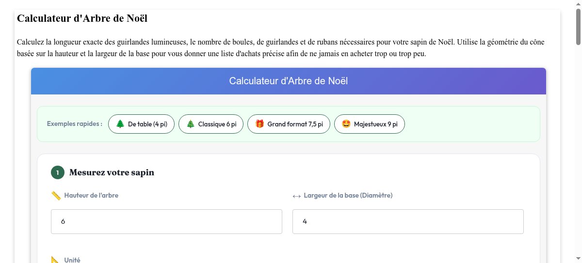 Calculateur d'Arbre de Noël - Combien de lumières et de boules pour ...