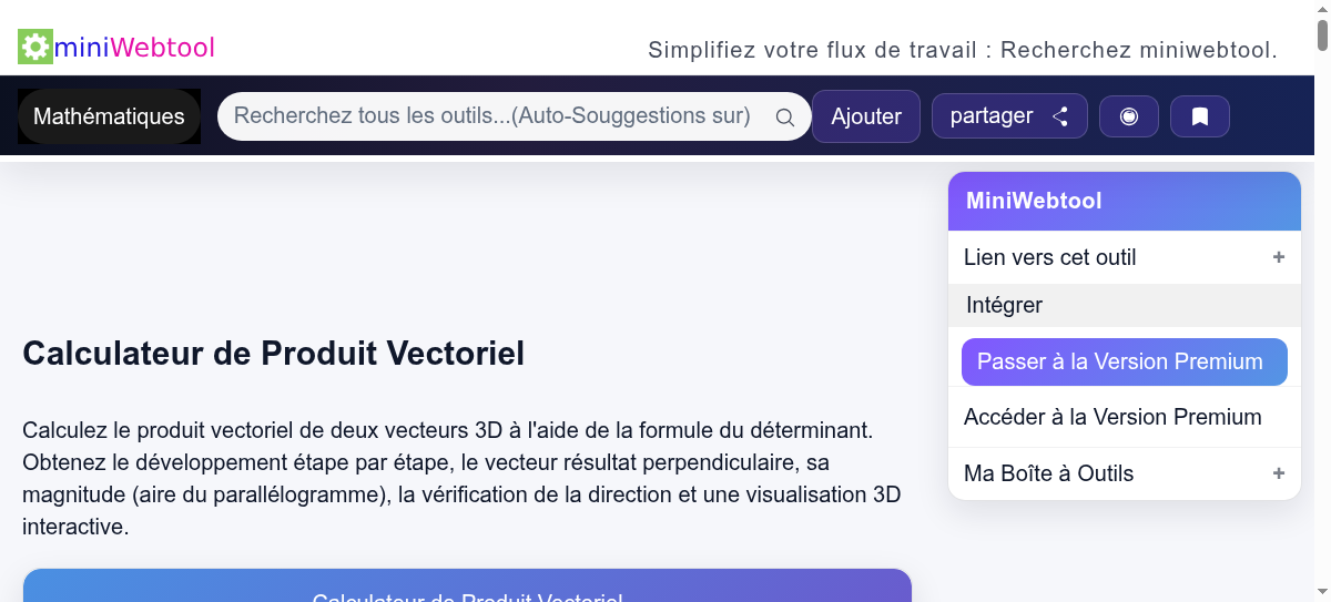 Calculateur de Produit Vectoriel - Produit Vectoriel avec Étapes de ...