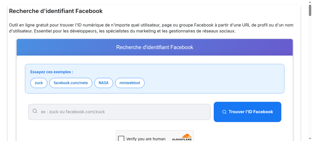 Recherche d'identifiant Facebook - Trouvez votre ID numérique Facebook ...