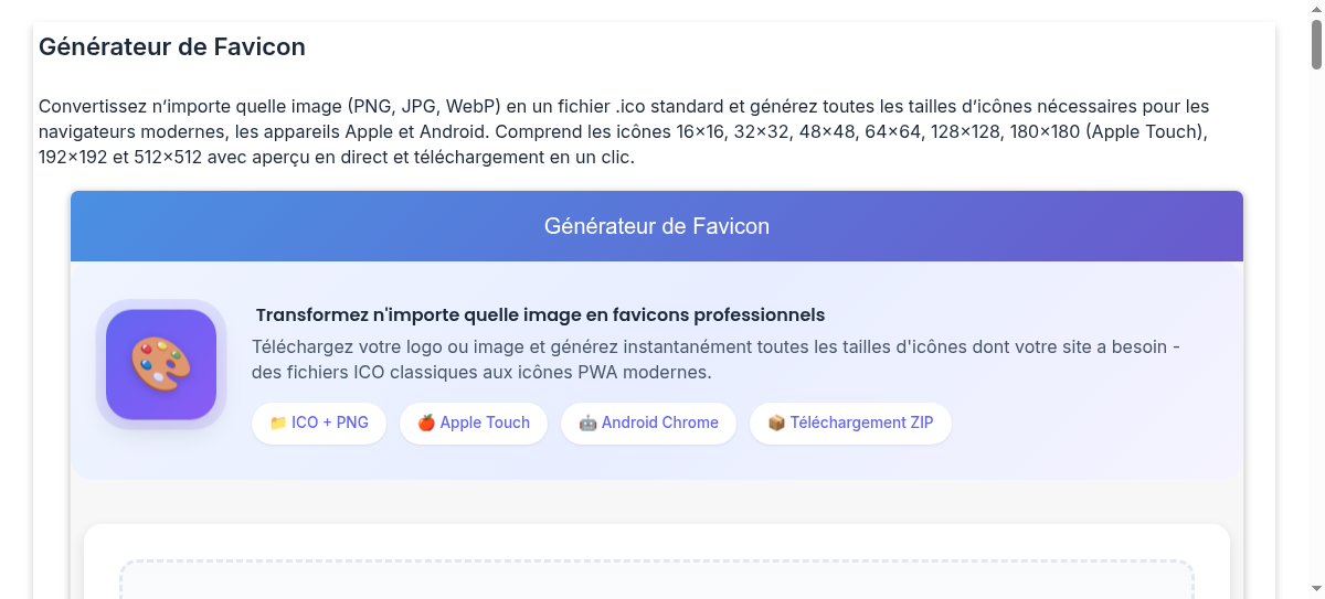 Générateur de Favicon - Créez des fichiers ICO et toutes les icônes de ...
