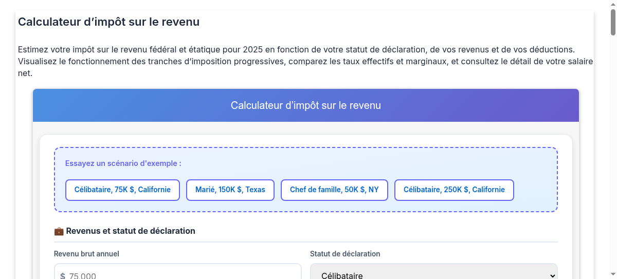Calculateur d’impôt sur le revenu 2025 - Estimateur d’impôt fédéral et ...