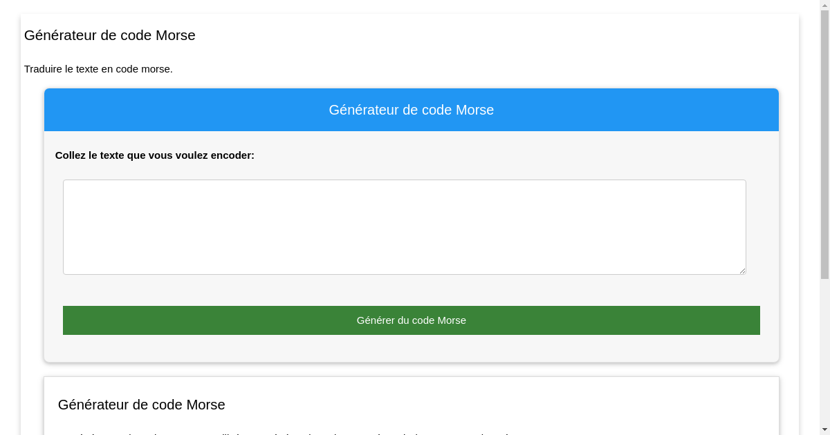 Générateur de code Morse