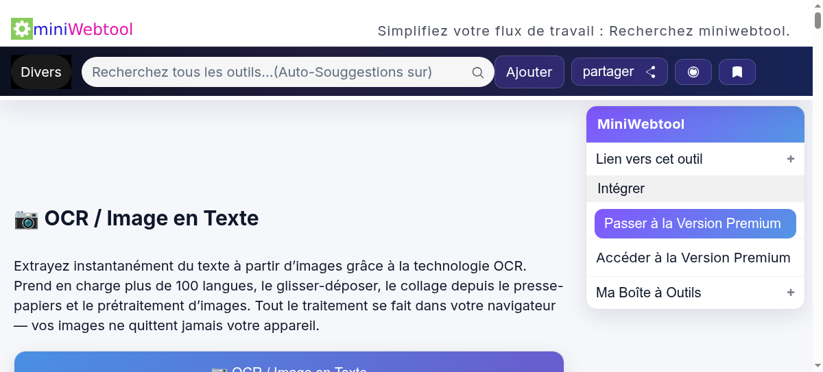 OCR Image en Texte - Extracteur de texte gratuit en ligne à partir d’images