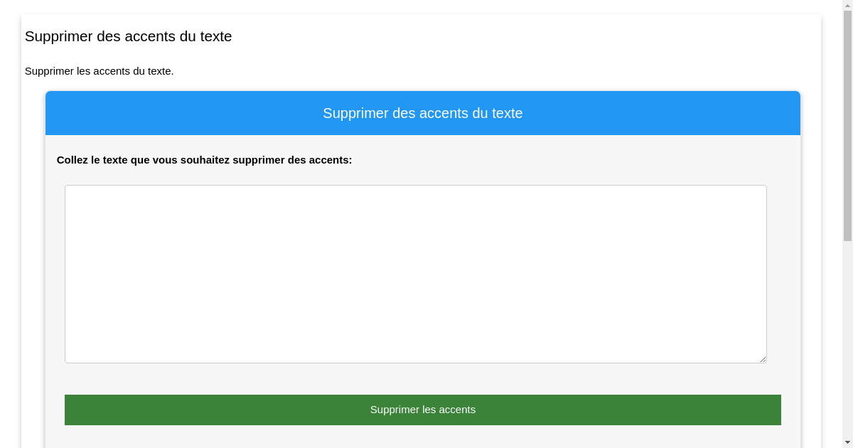 Supprimer des accents du texte - Suppression d'accents en ligne