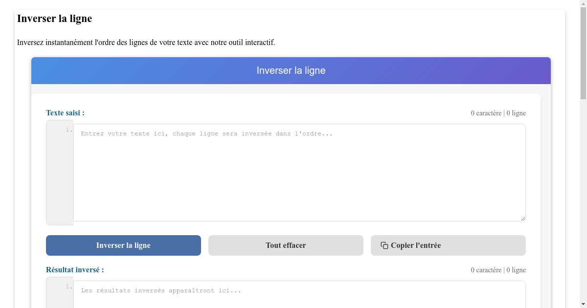 Inverser la ligne Tool