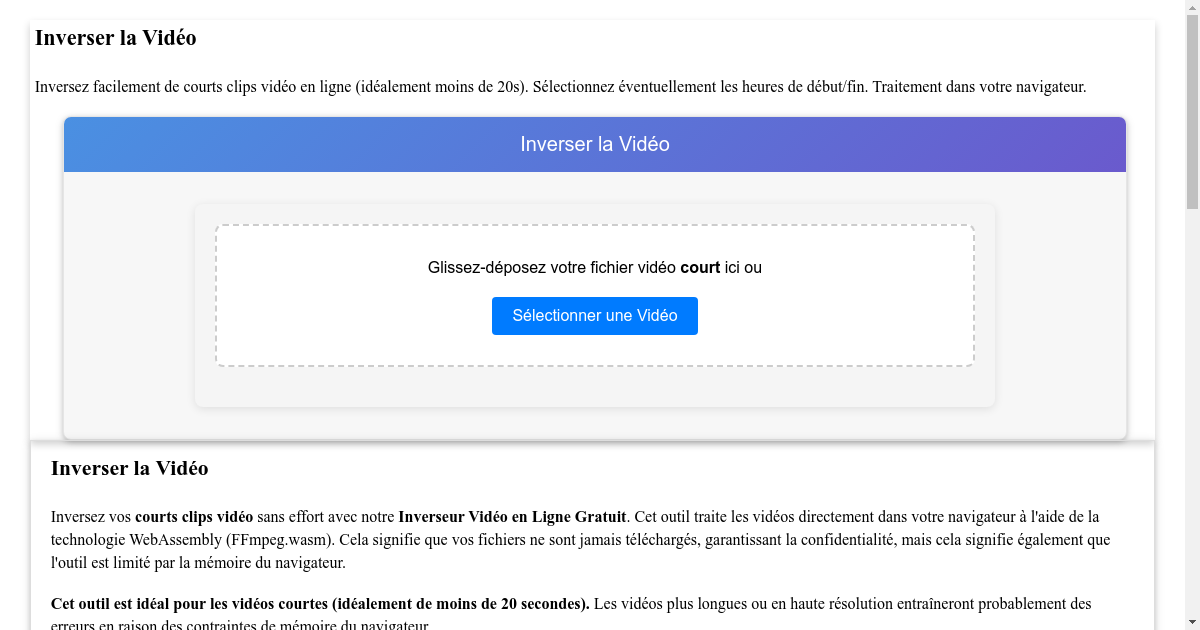 Inverser une Vidéo en Ligne - Outil Gratuit d'Inversion Vidéo (Pour ...