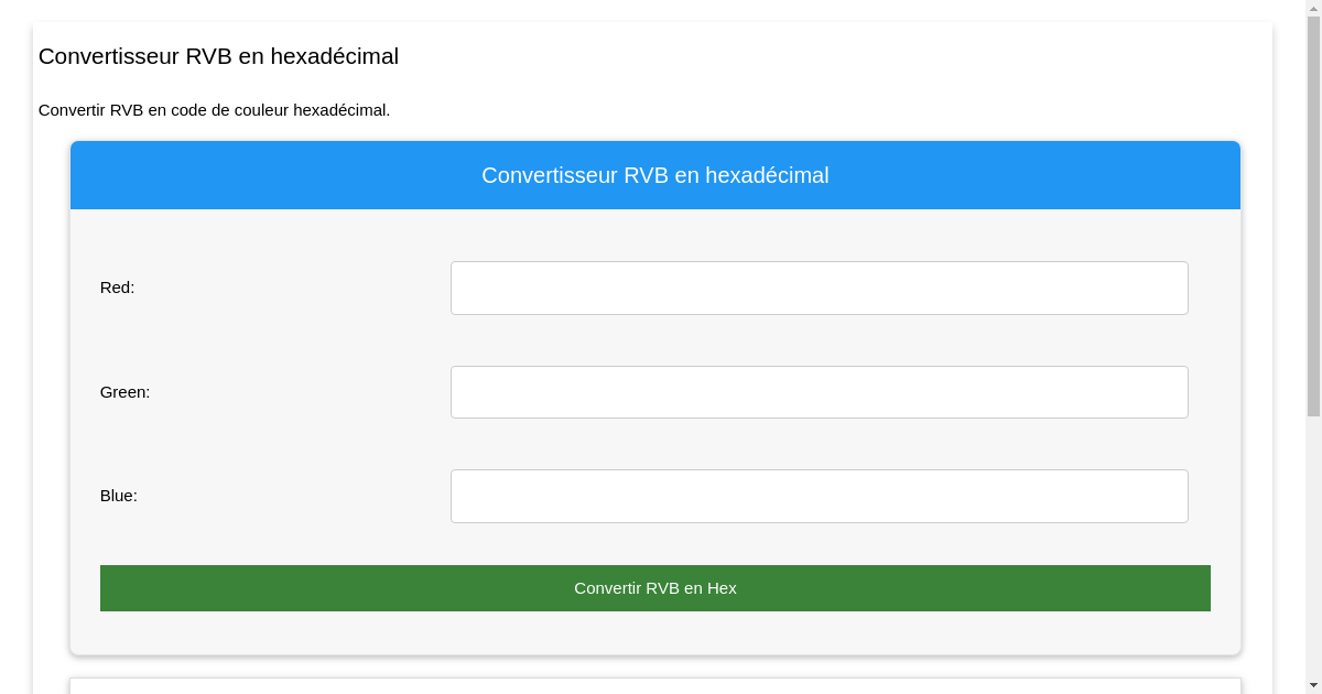 Convertisseur RVB en hexadécimal - Convertir RVB en code couleur ...