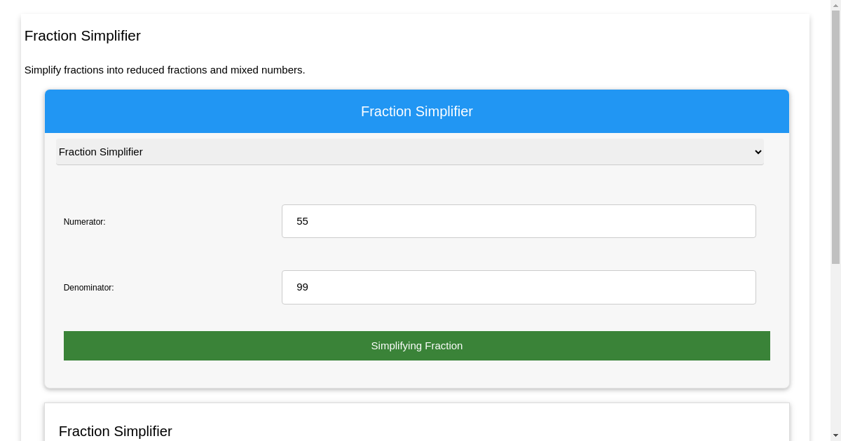 Fraction Simplifier