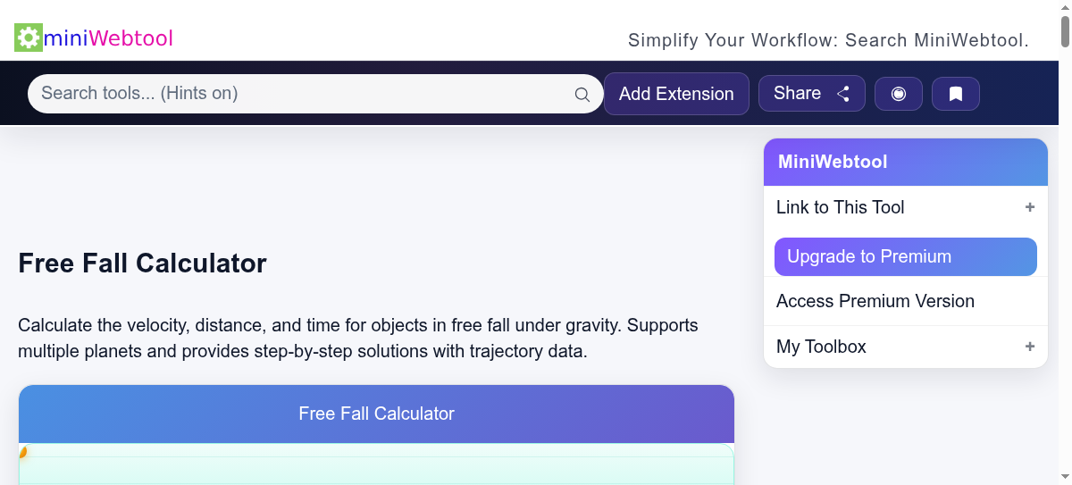 Free Fall Calculator - Velocity, Distance & Time for Falling Objects