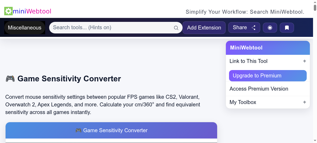 Game Sensitivity Converter - Convert Mouse Sensitivity Between FPS Games