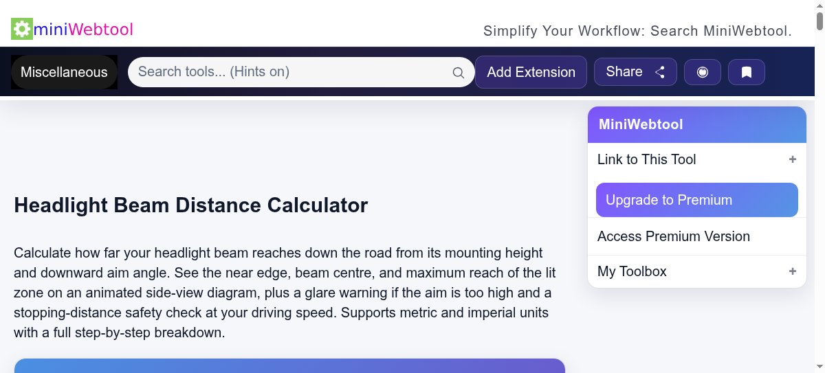 Headlight Beam Distance Calculator - How Far Do Your Headlights Reach?