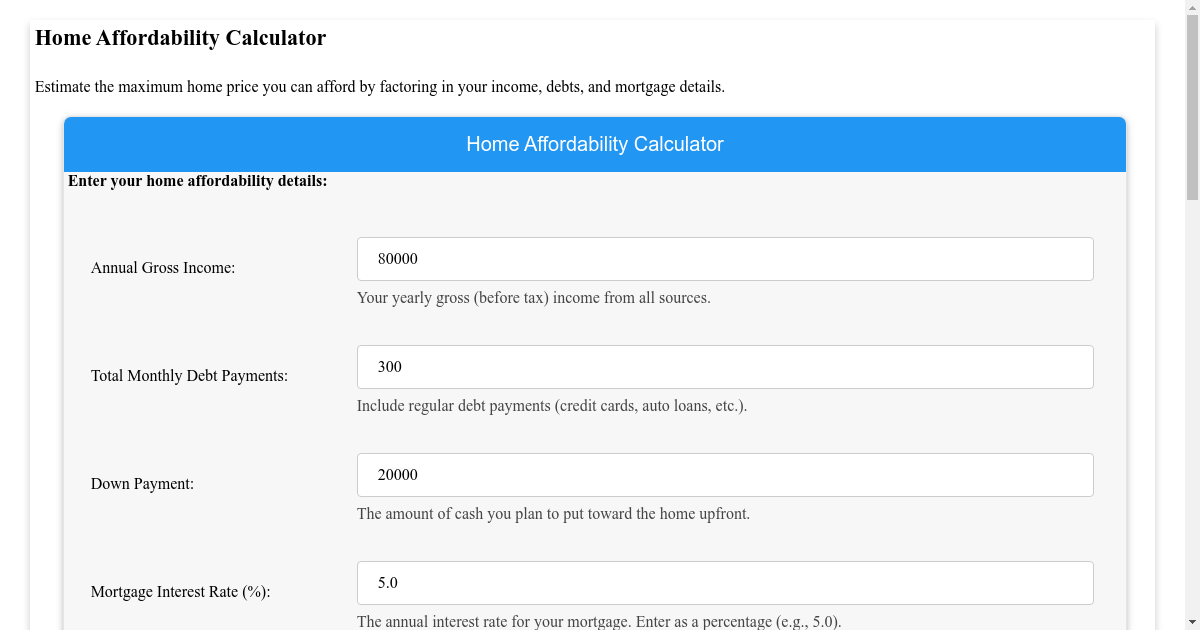 Free Home Affordability Calculator | See How Much House You Can Afford