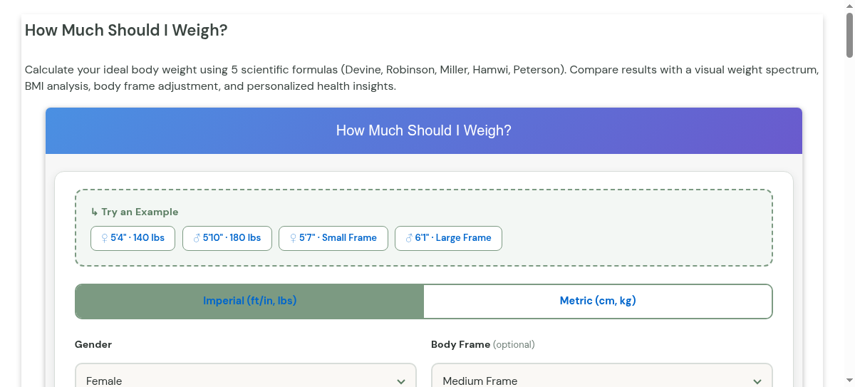 Ideal Weight Calculator - How Much Should I Weigh for My Height?