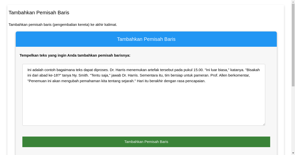 Penambah Pemisah Baris Online