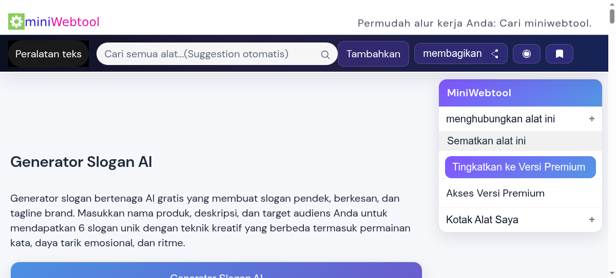 Generator Slogan AI - Buat Slogan Catchy & Tagline Brand Secara Instan
