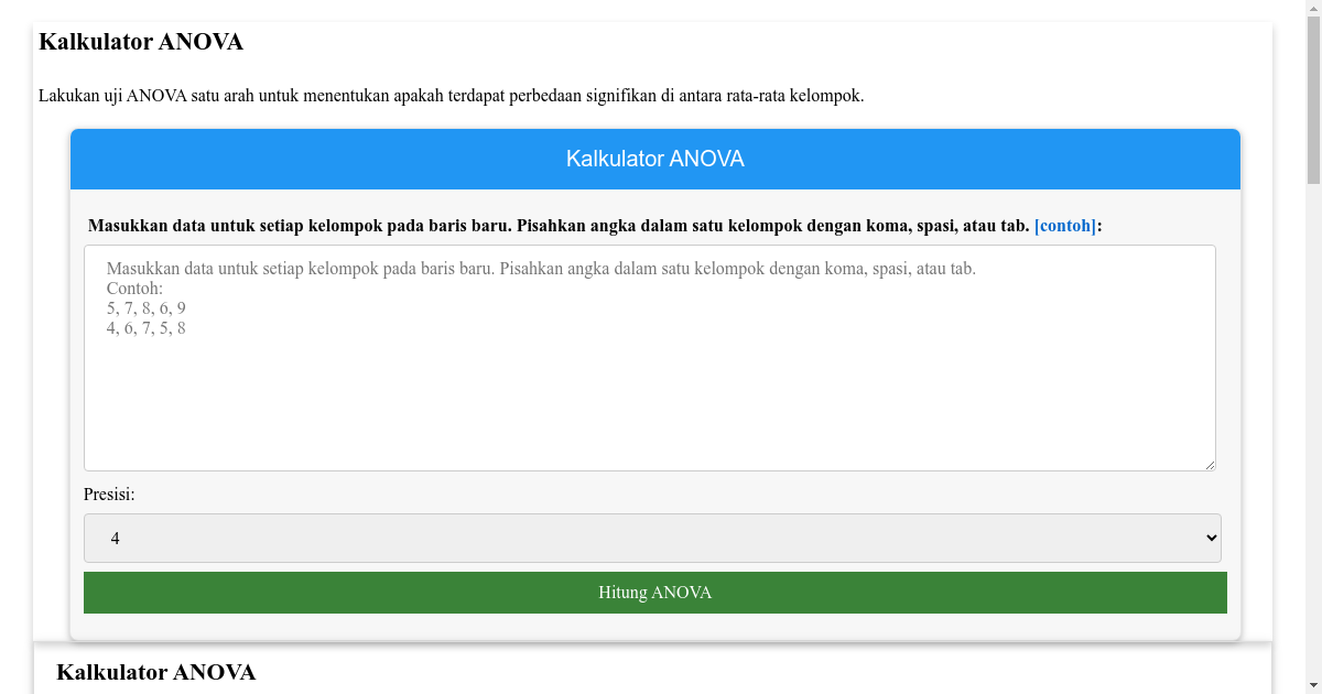 Kalkulator ANOVA