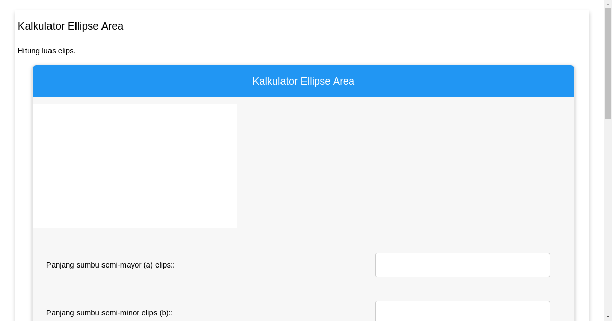 Kalkulator Ellipse Area