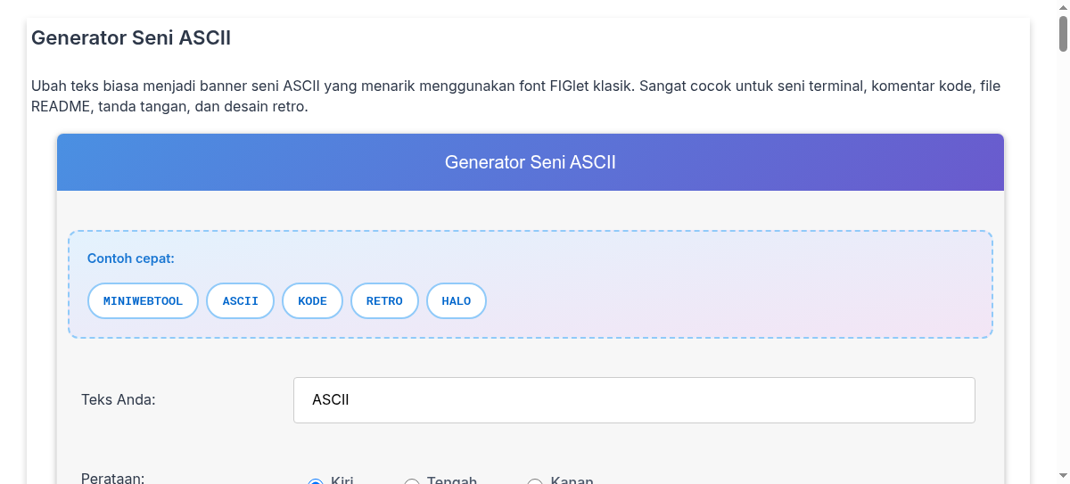 Generator Seni ASCII - Ubah Teks menjadi Banner Seni ASCII dengan Font ...