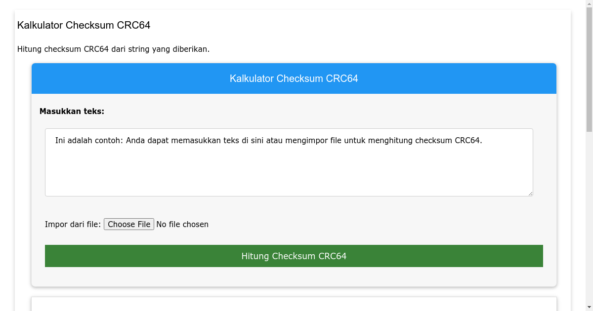 Kalkulator Checksum Crc64 5864