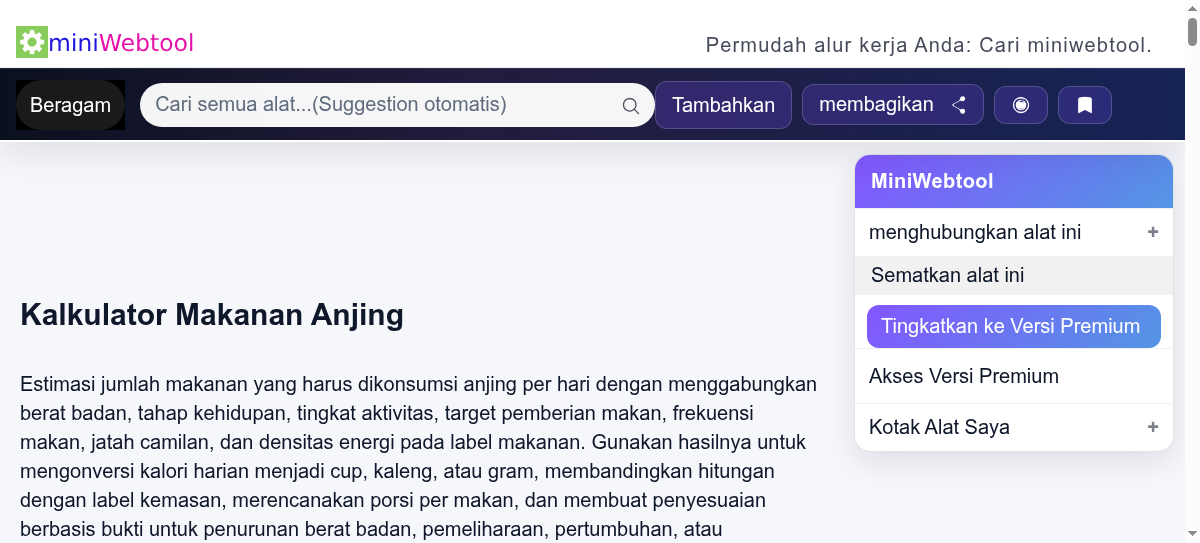 Kalkulator Makanan Anjing - Kebutuhan Kalori Harian, Cup, Kaleng, Gram ...