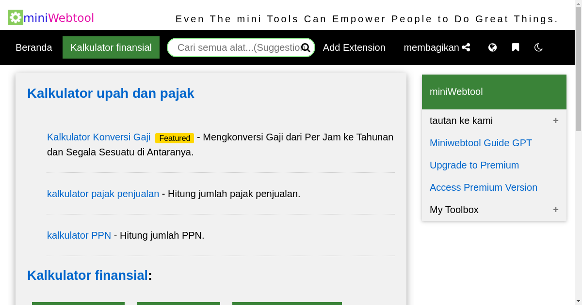 Alat dan Kalkulator - Kalkulator upah dan pajak
